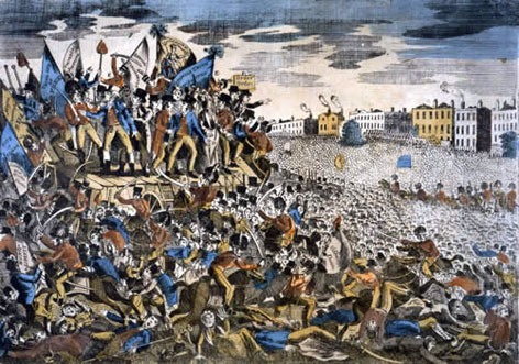 Human Rights: 1815 - 1848 - The 'Peterloo Massacre' at St Peter's Field ...