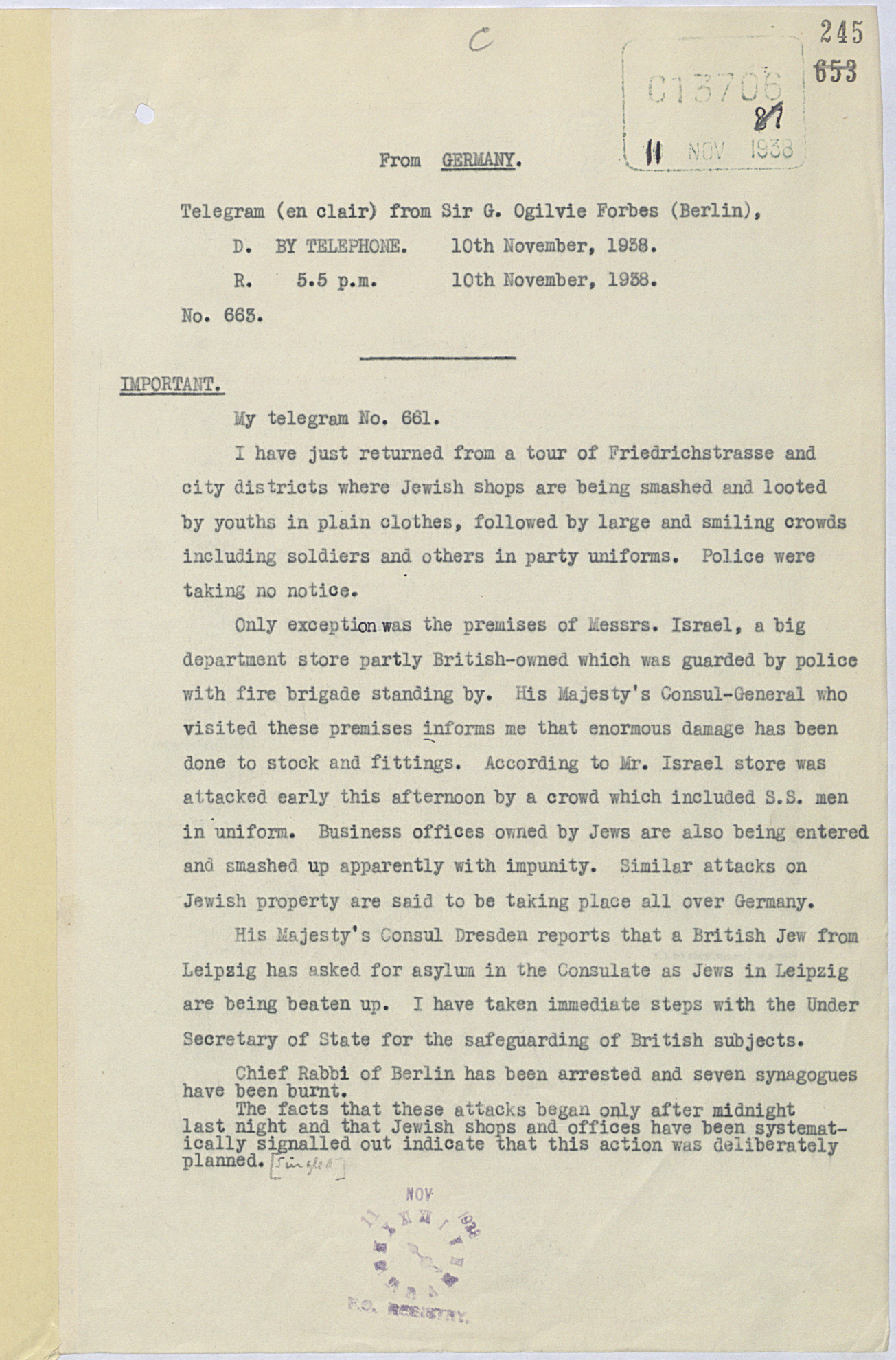 Kristallnacht Newspaper Kristallnacht Newspaper