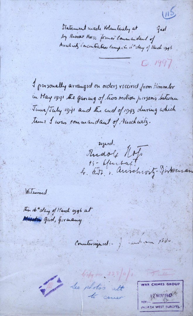 The confession of Rudolf Höss - The National Archives