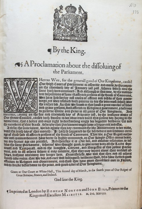 Charles dissolves Parliament - The National Archives