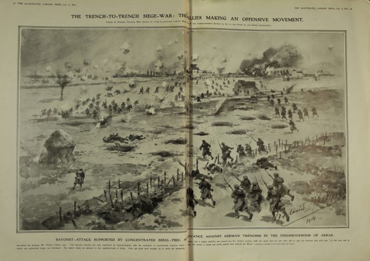 Drawing of a trench siege - The National Archives