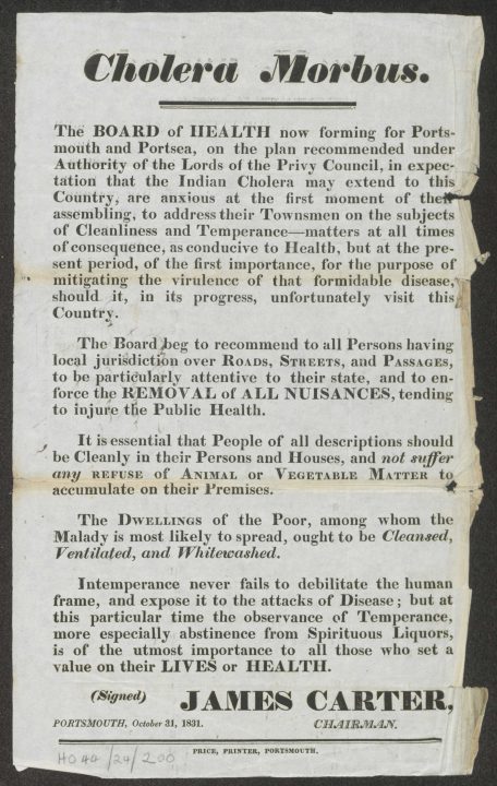 Cholera advice poster - The National Archives