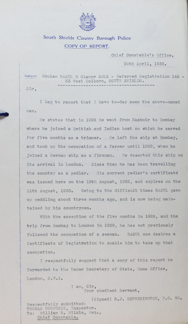 Ghulam Rasul (a) - The National Archives