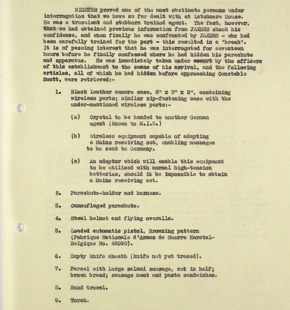 Interrogation of a spy - The National Archives