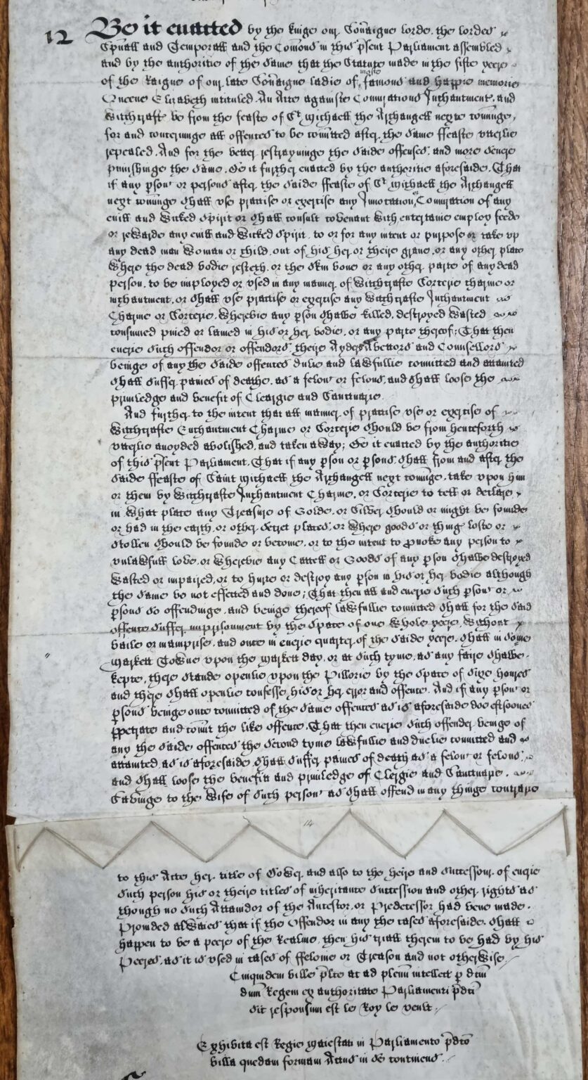 An Act against Witchcraft - The National Archives