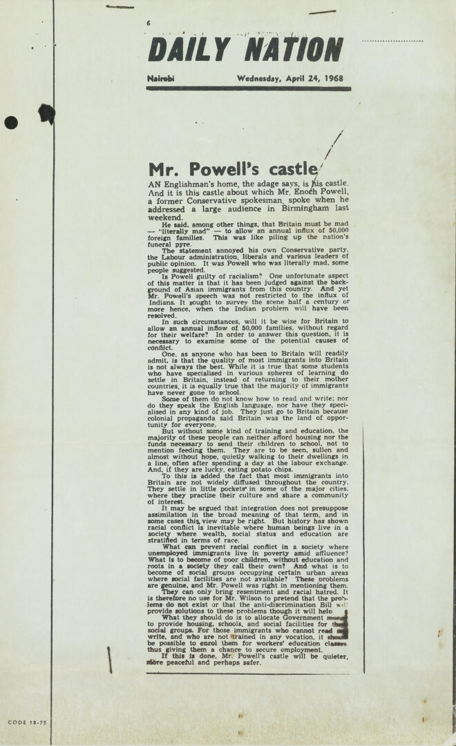 A response to Powell’s speech 1968 - The National Archives