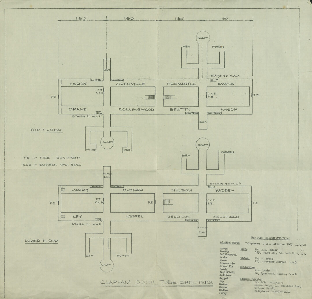 Clapham South tube station: accommodation - The National Archives