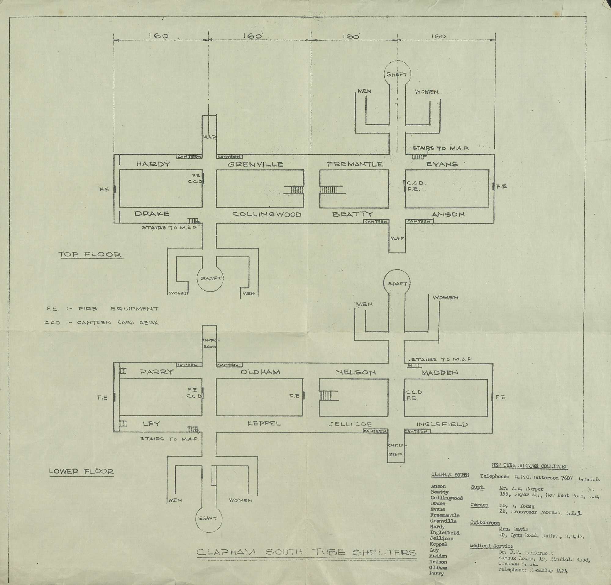 Clapham South tube station: accommodation - The National Archives
