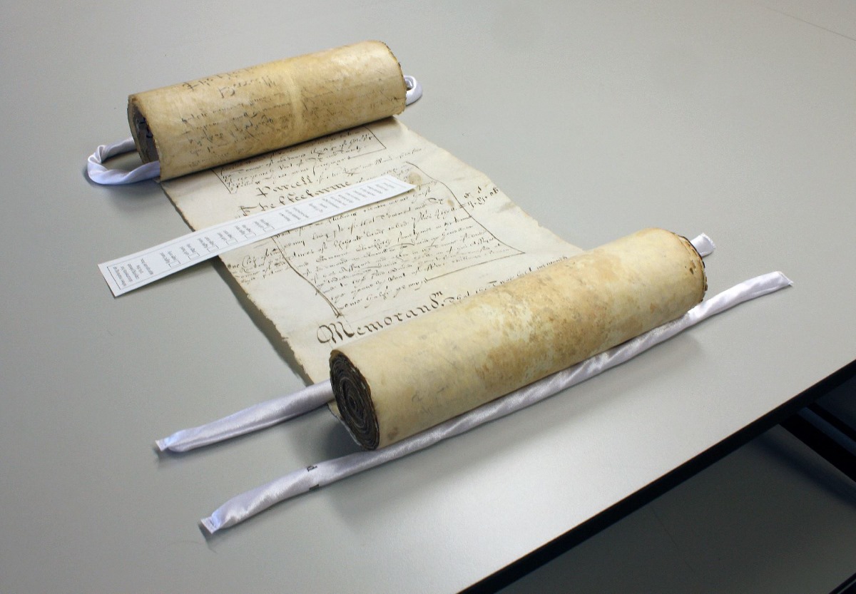 Handling rolled parchment documents - The National Archives
