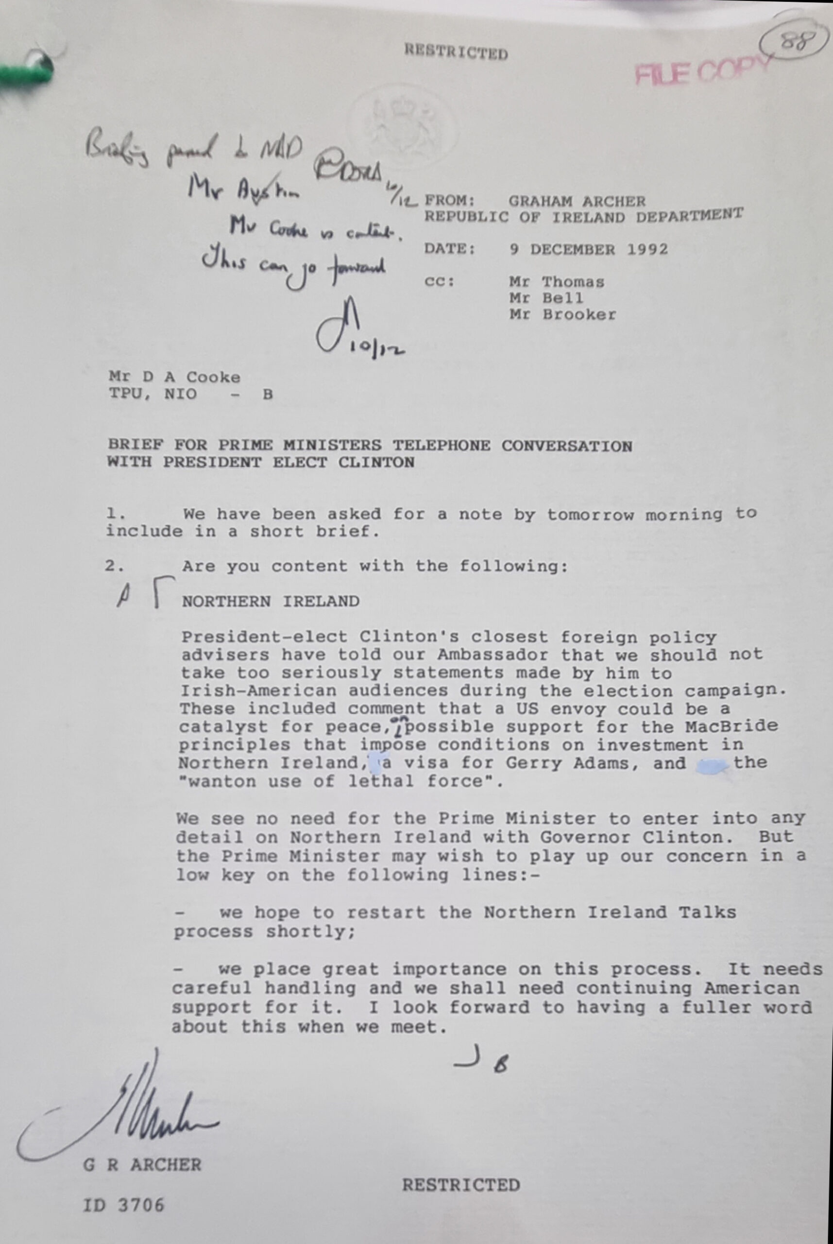 1) Foreign Office memo to Northern Ireland Office - The National Archives