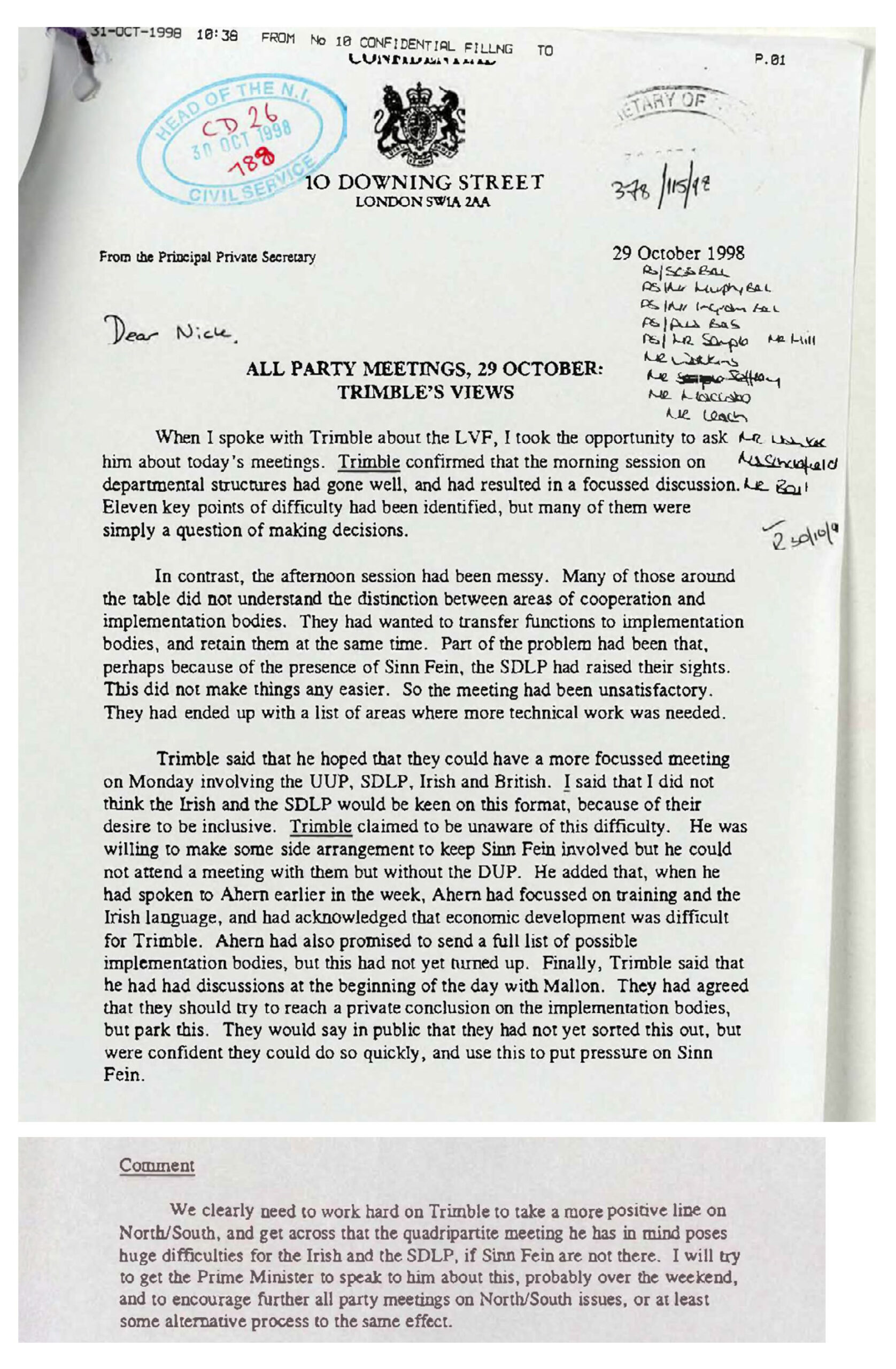 38) UK government letter to Northern Ireland Office - The National Archives