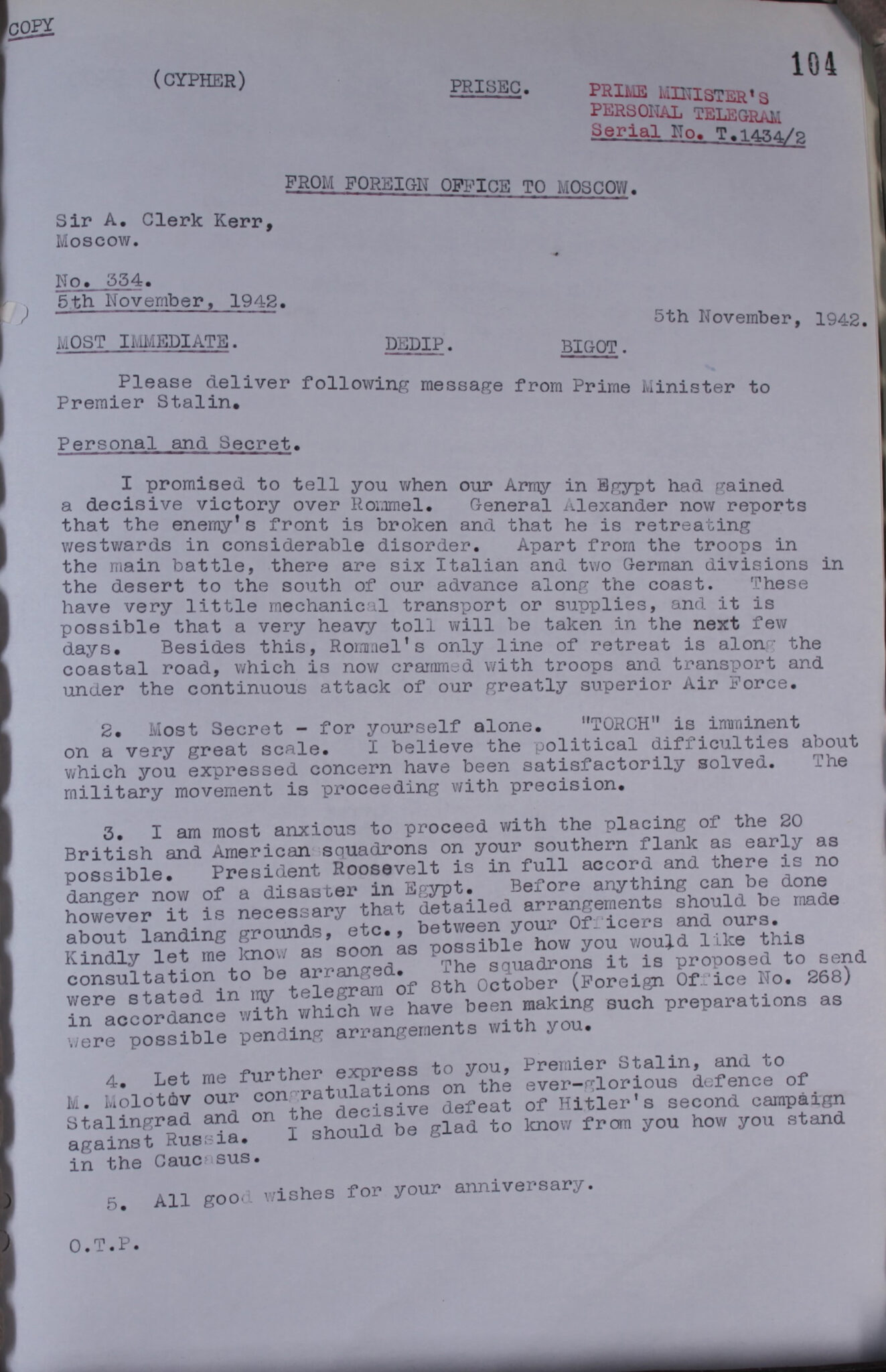 Task 2: Examine a telegram from the Second World War - The National ...